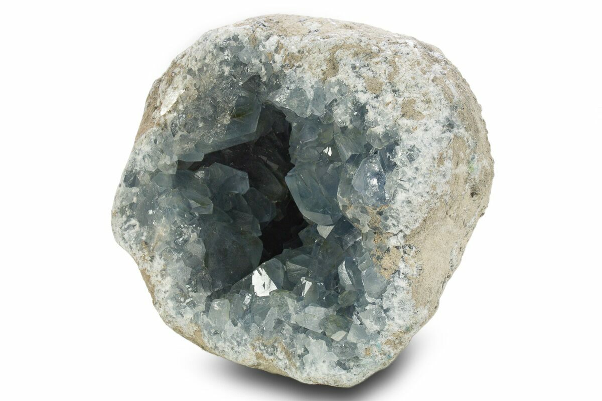 7.6" Crystal Filled Celestine (Celestite) Geode - Madagascar (#333877 ...
