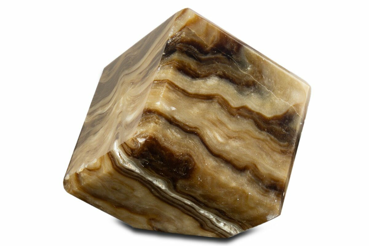 Bargain, 2.55" Swirling Polished Chocolate Calcite Cube (#342372) For ...