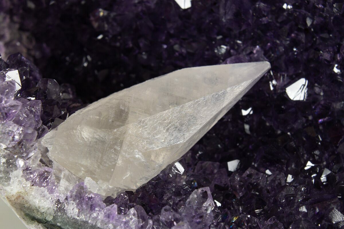 6" Sparkly Deep-Purple Amethyst Geode with Calcite - Uruguay (#342713 ...